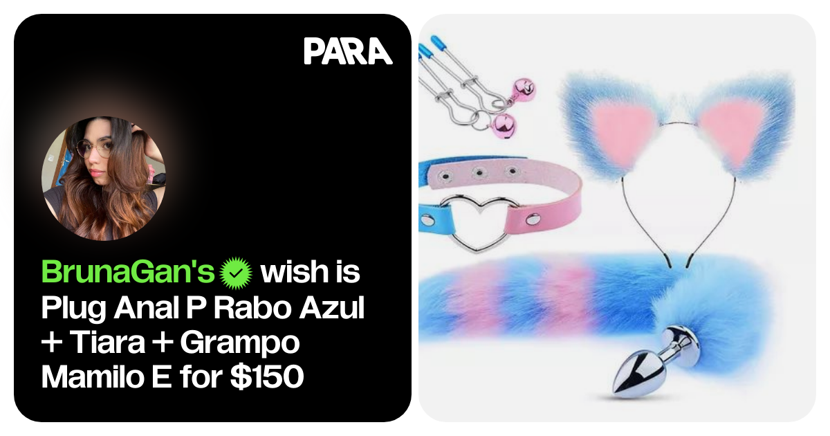 Plug Anal P Rabo Azul + Tiara + Grampo Mamilo E · BrunaGan