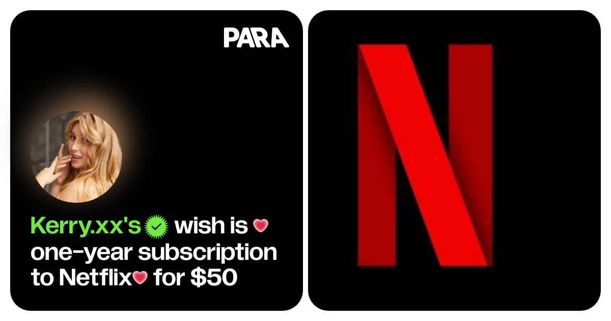 💗one-year subscription to Netflix💗 · Kerry.xx