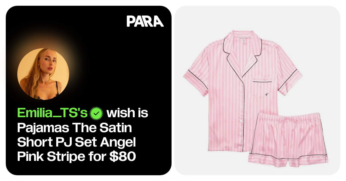 Pajamas The Satin Short PJ Set Angel Pink Stripe · Emilia_TS
